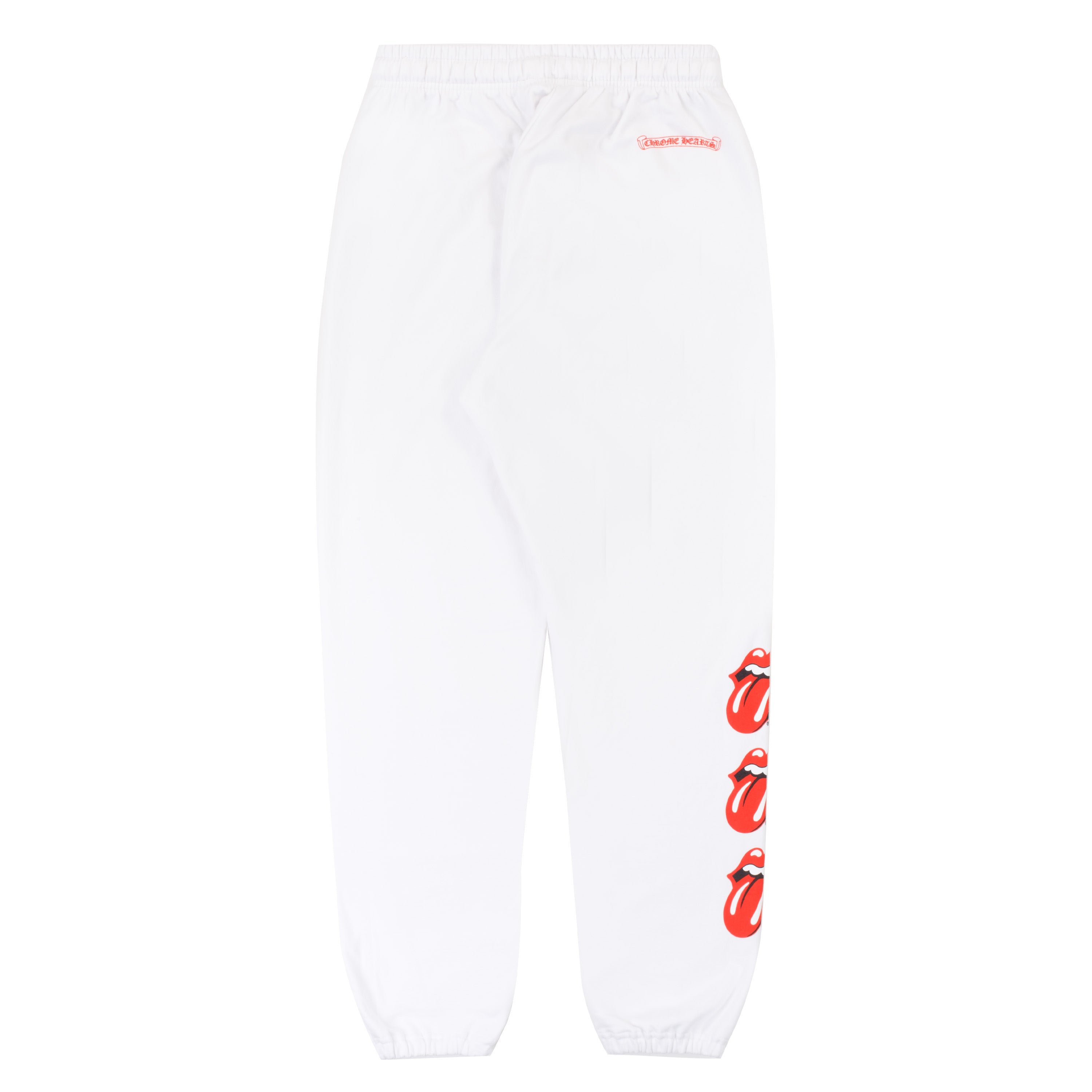 Chrome Hearts Rolling Stones Horseshoe Sweatpants White Red – PIECES
