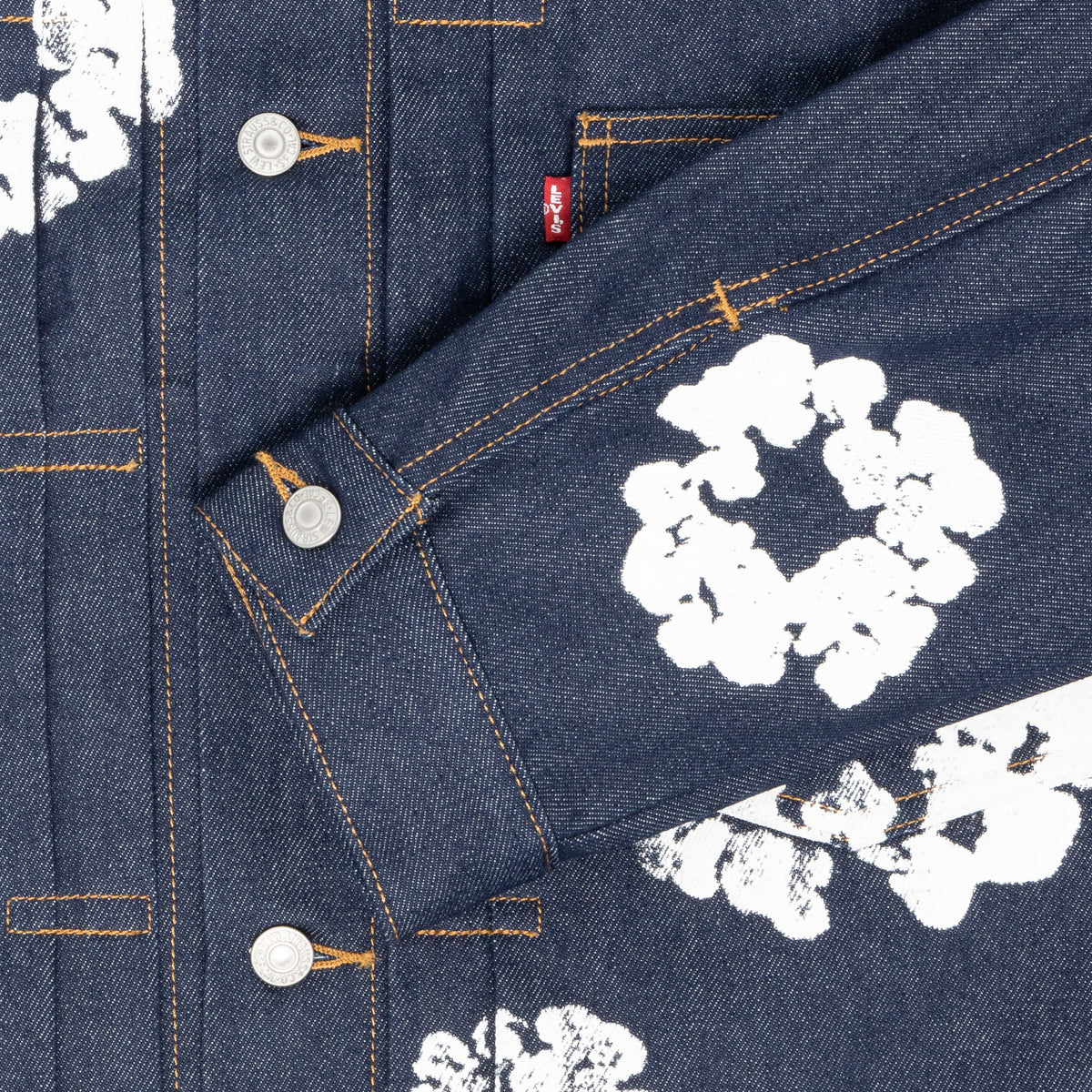 Denim Tears Cotton Wreath Denim Jacket Raw Indigo – PIECES Denim Tears Cotton Wreath Denim Jacket Raw Indigo – PIECES