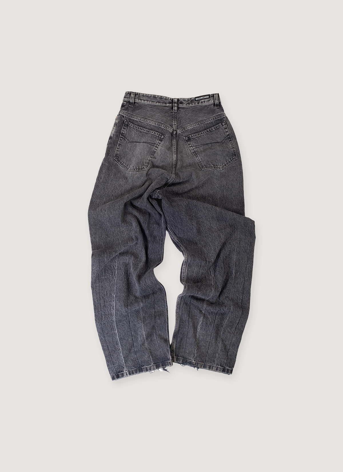 Balenciaga Japanese Pull Up Denim Extra Large Pants Black (Pre-Owned ...