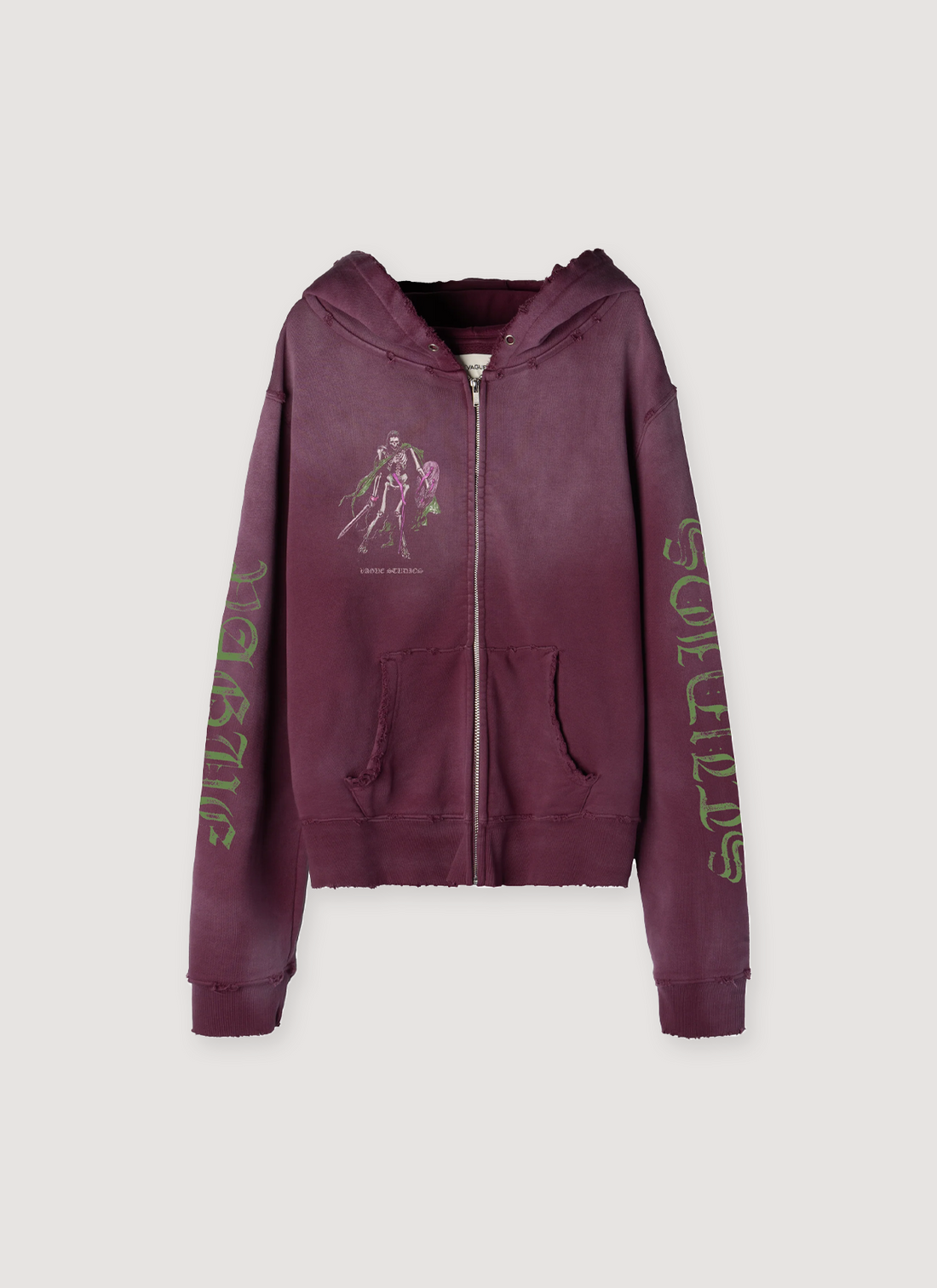 Vague Studios Bones Zip Up Sweatshirt Sunbeat Plum – PIECES