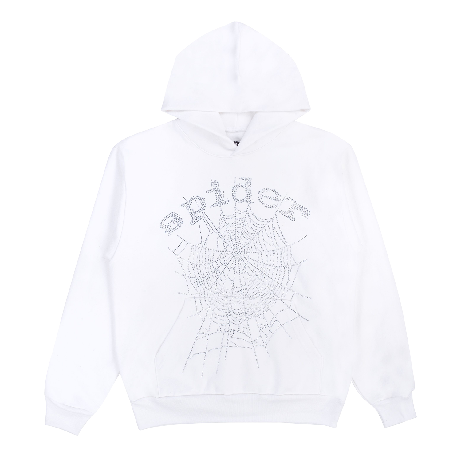 Sp5der Worldwide Rhinestone Logo Sweatshirt White
