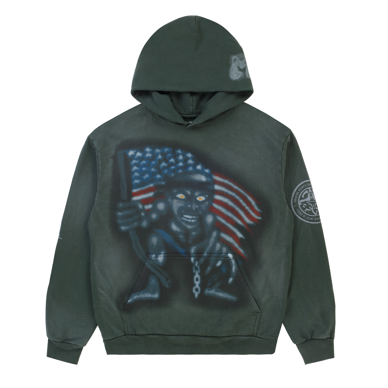 Travis Scott Metlife Flag Sweatshirt Green – PIECES