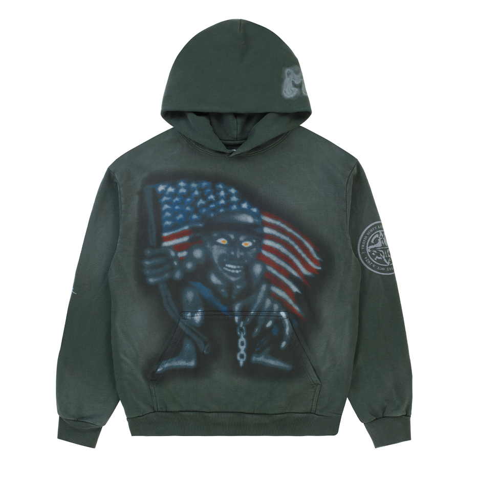 Travis Scott Metlife Flag Sweatshirt Green – PIECES