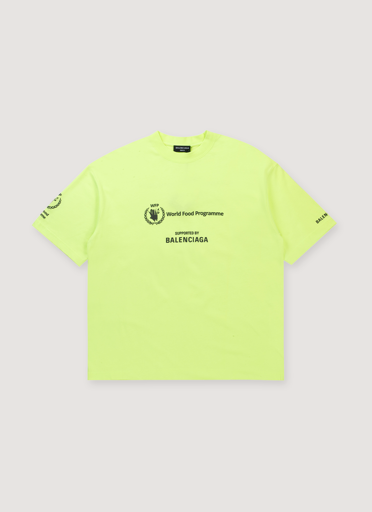 Balenciaga World Food Programme Tee Fluorescent Yellow – PIECES